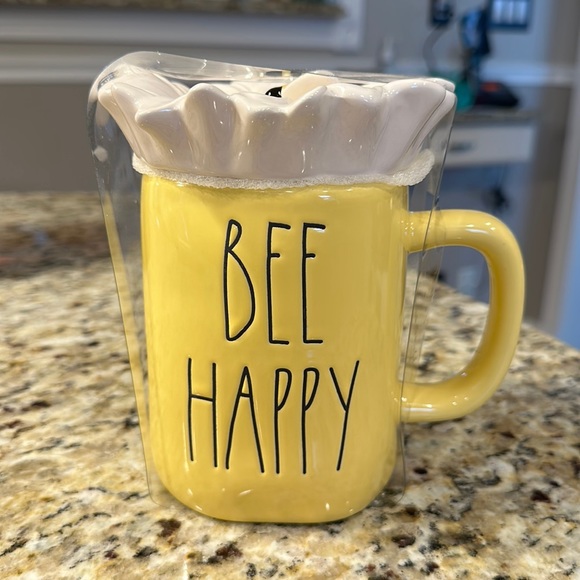Rae Dunn | Dining | New Rae Dunn Bee Happy Yellow Mug With Daisy And ...